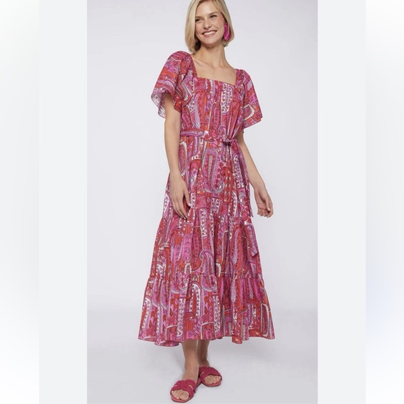 Vilagallo | Dresses | New Vilagallo Ginevra Dress In Pinkorange Lucca ...